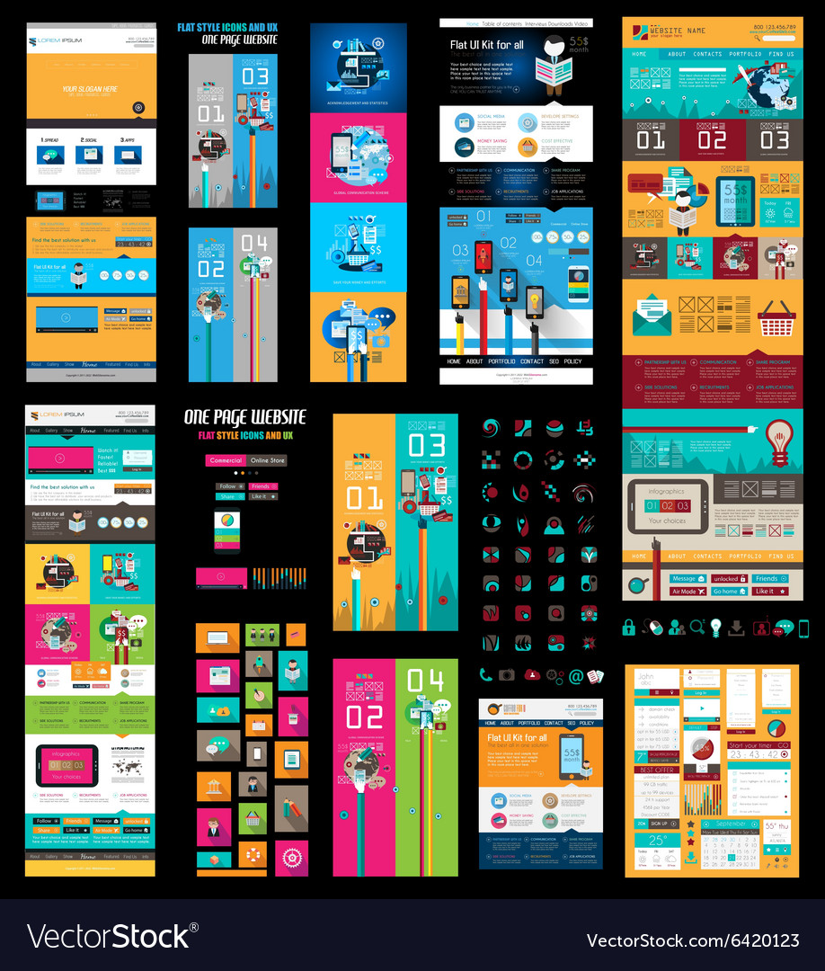 Mega collection website templates web headers Vector Image