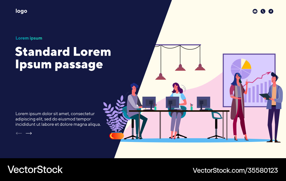 Men and women working at office Royalty Free Vector Image