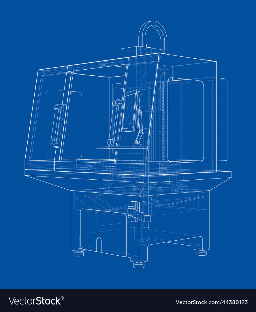Metalworking cnc milling machine Royalty Free Vector Image