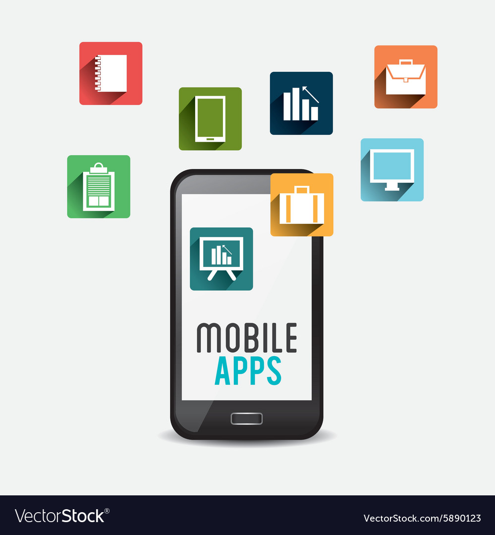 Mobile apps design Royalty Free Vector Image - VectorStock
