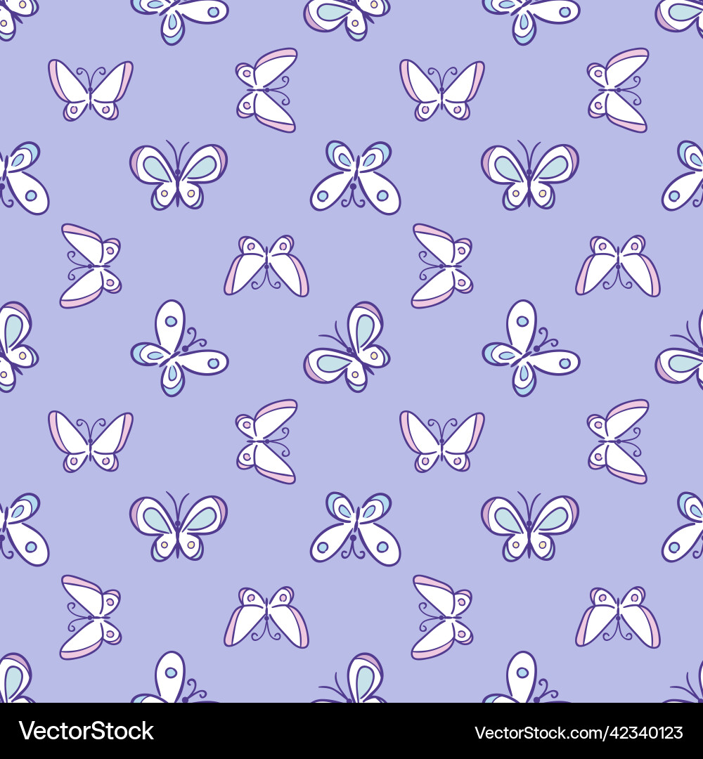 Purple butterfly pattern adorable repeating design