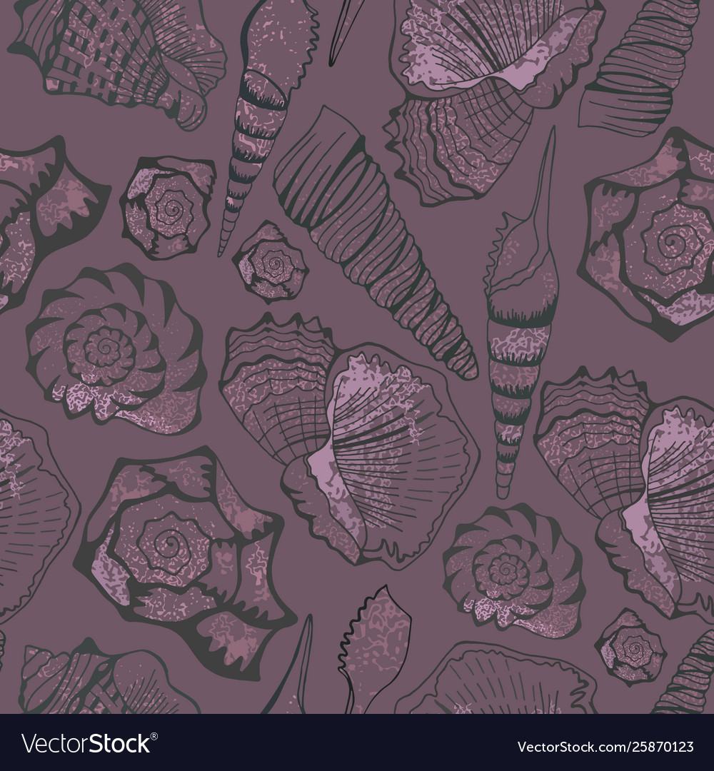 Sea shell design - seamless pattern Royalty Free Vector
