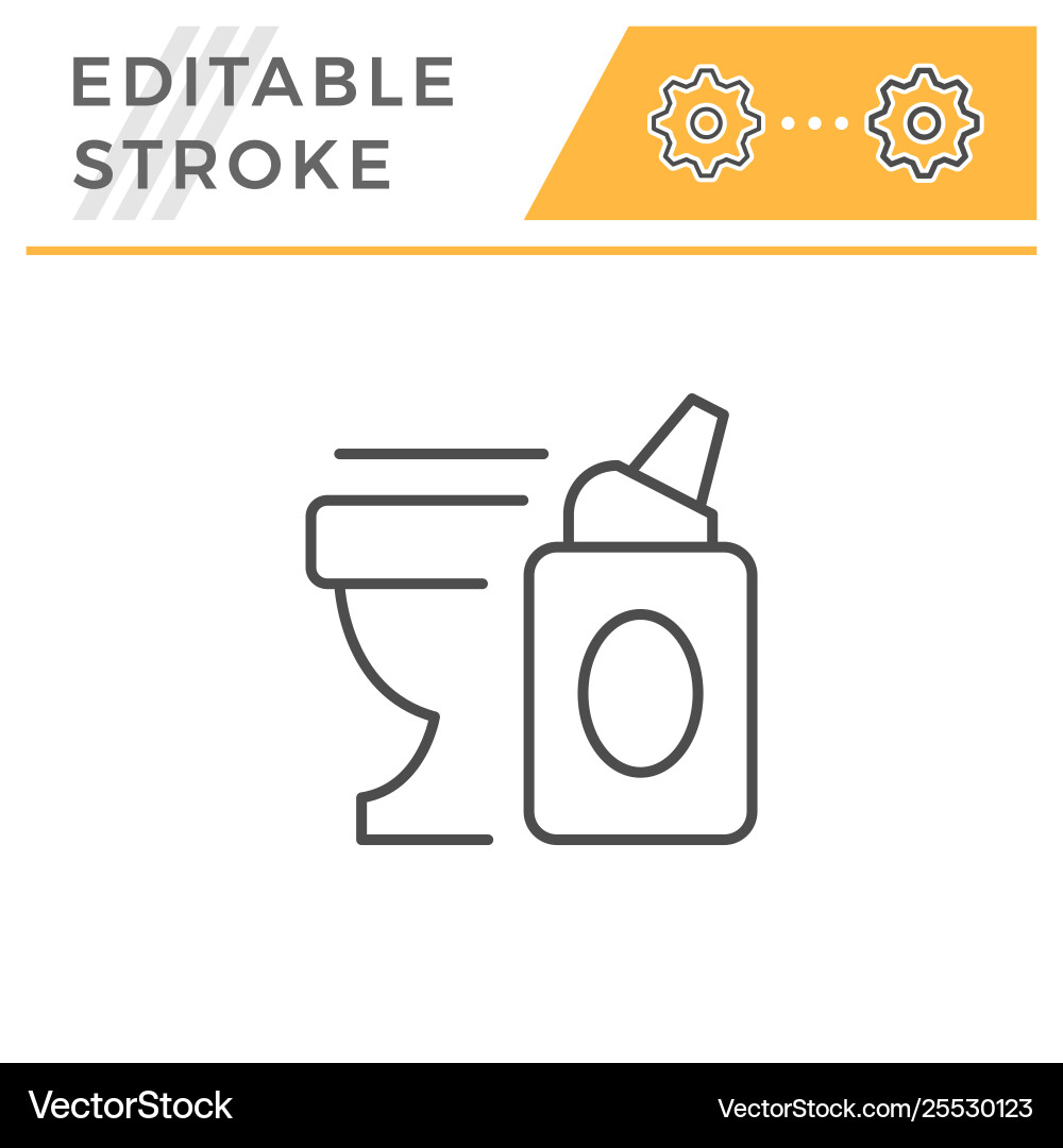 Toilet cleaner editable stroke line icon Vector Image