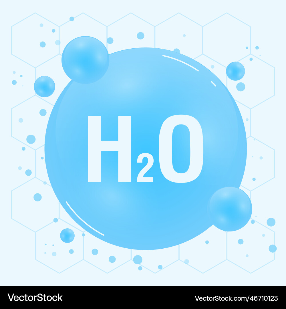 Water h2o molecule models blue and chemical Vector Image