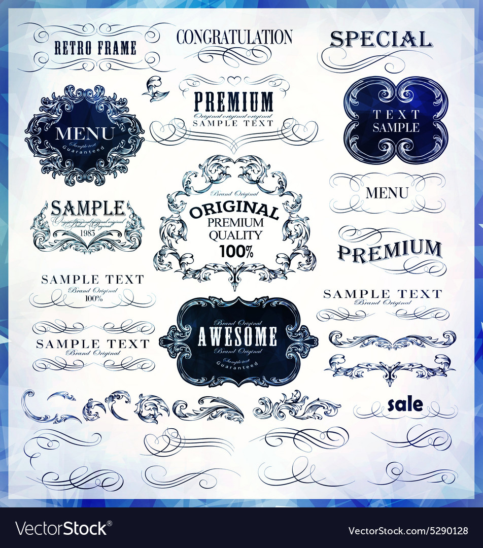 Calligraphic design elements Royalty Free Vector Image