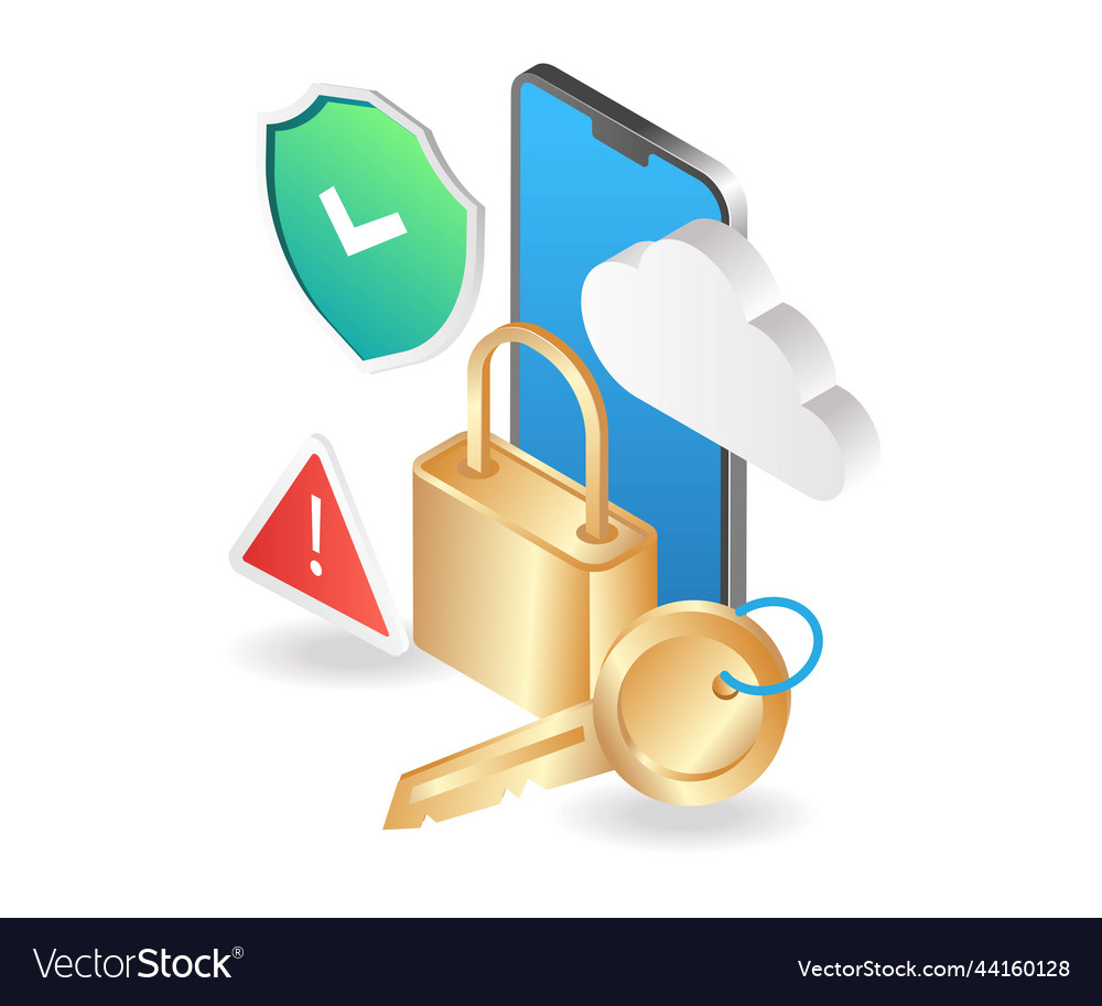 Cloud server application security warning Vector Image