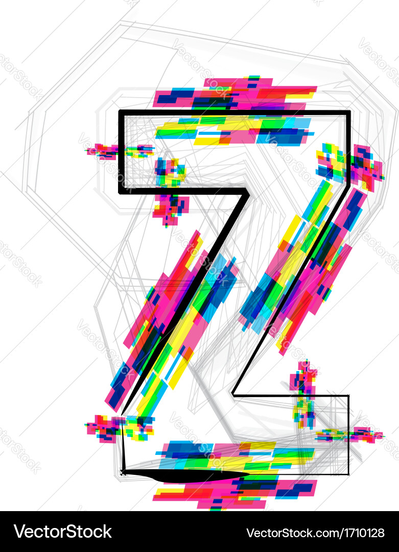 Colorful font letter z Royalty Free Vector Image