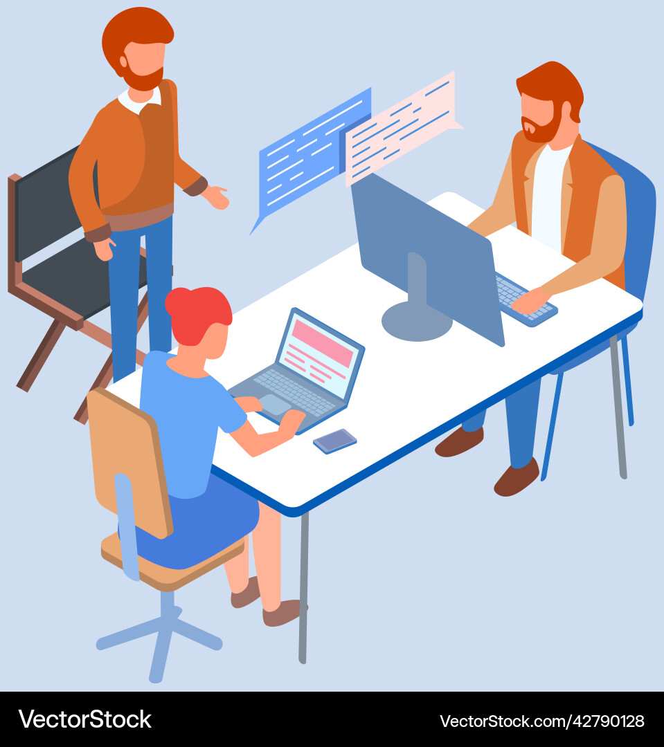 Director controls work of subordinate and makes Vector Image