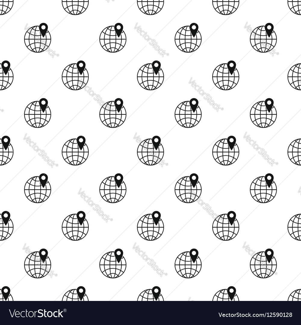 Globe and map pointer pattern simple style Vector Image
