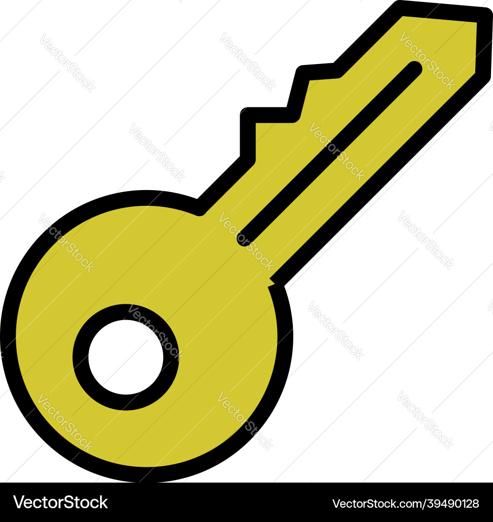 House key icon color outline Royalty Free Vector Image
