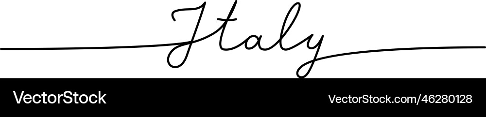 Italy - word with continuous one line minimalist Vector Image