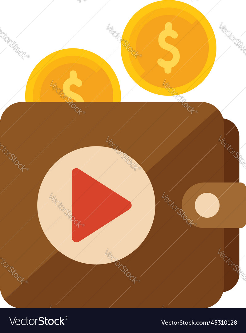Monetization wallet icon flat mobile Royalty Free Vector Monetization wallet icon flat mobile Royalty Free Vector