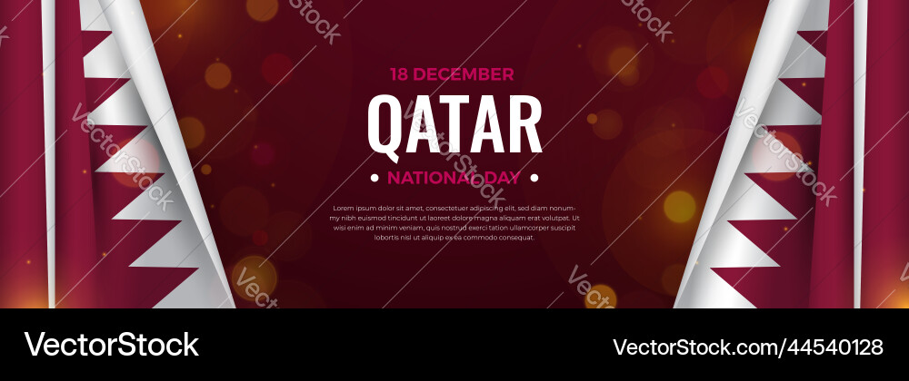 Qatar national day banner template flat design Vector Image