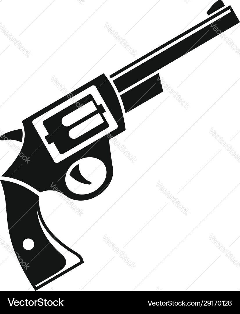 Steel revolver icon simple style Royalty Free Vector Image
