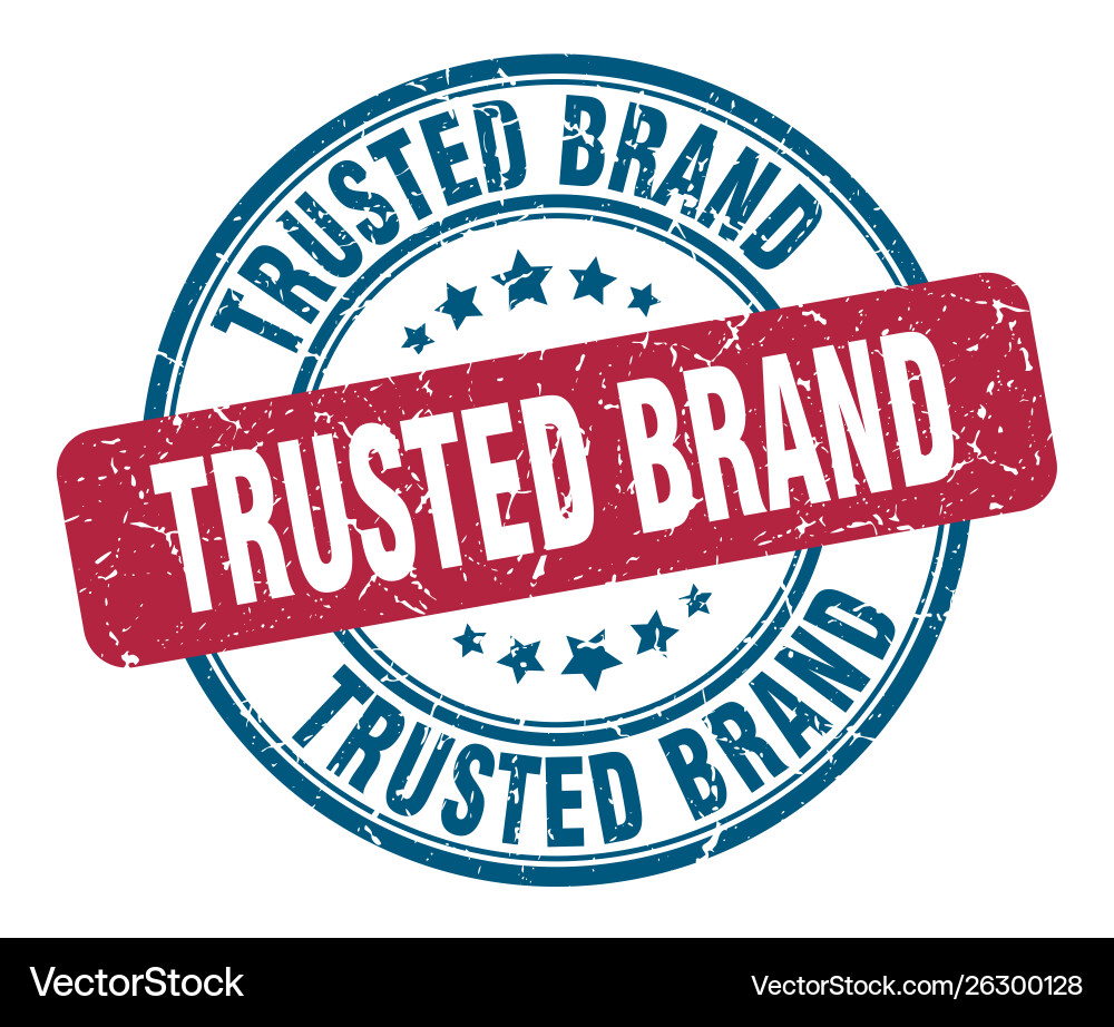 Trusted brand stamp round grunge Royalty Free Vector Image
