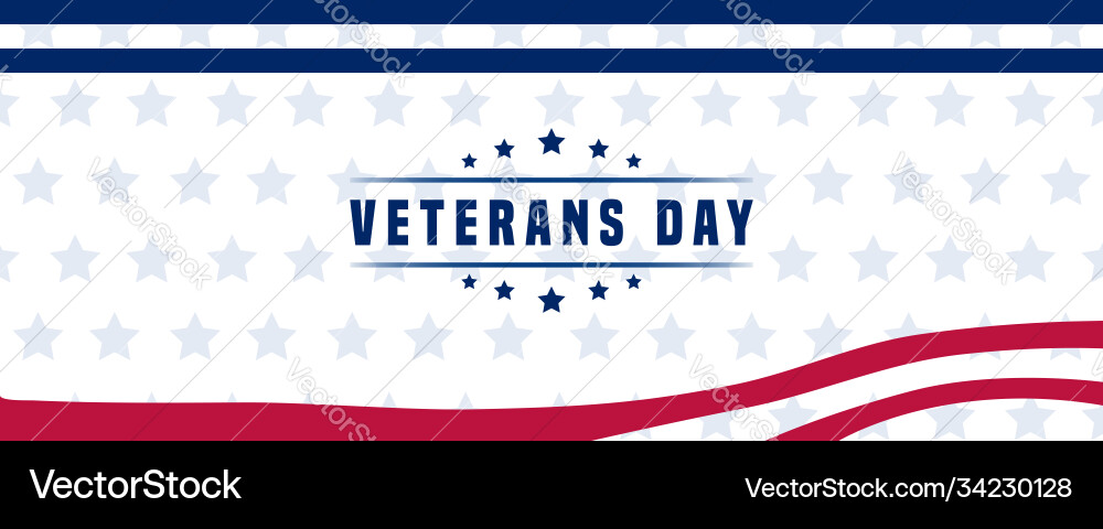 Veterans day banner template Royalty Free Vector Image