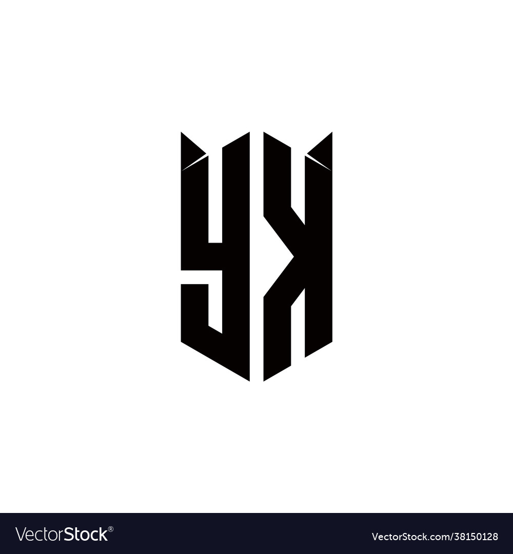 Yk logo monogram with shield shape designs Vector Image