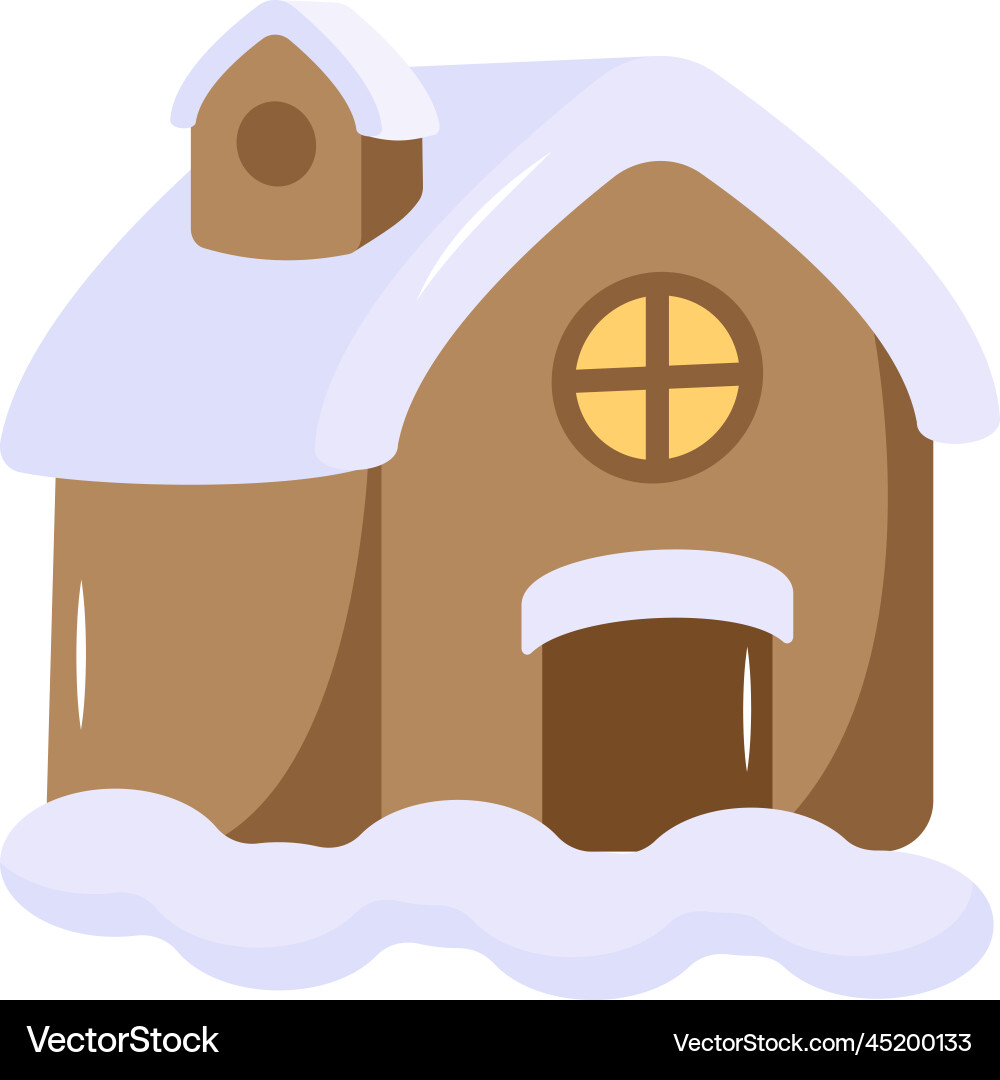 A captivating flat icon of snow home Royalty Free Vector