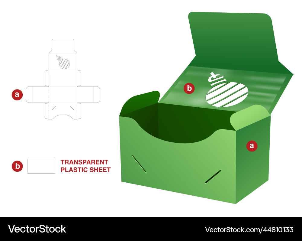 Cardboard locked point flip box with christmas Vector Image