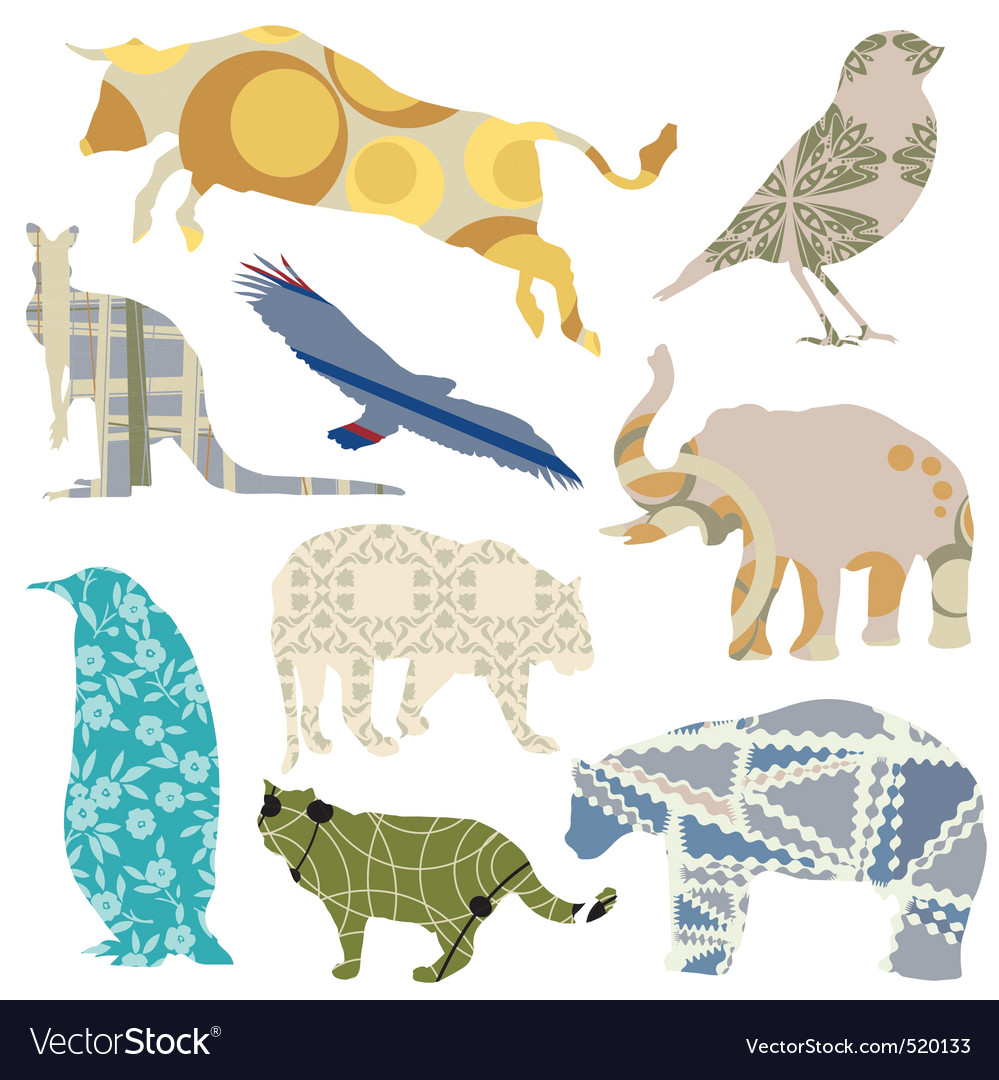 Decorative animals Royalty Free Vector Image - VectorStock