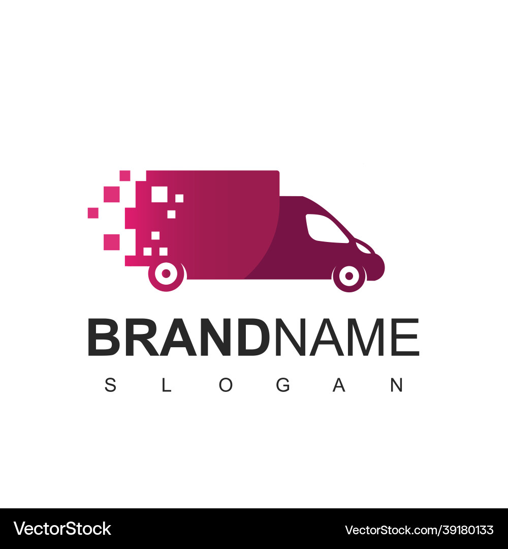Fast truck logo expedition and logistic Royalty Free Vector
