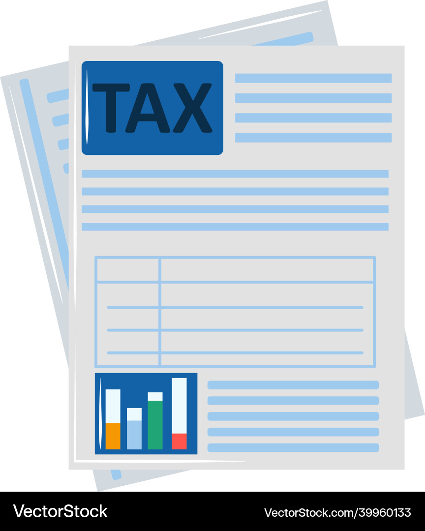 Financial tax report Royalty Free Vector Image