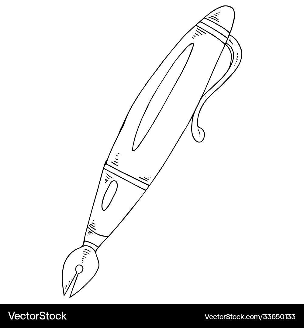 Fountain pen icon a pen hand drawn pen Royalty Free Vector