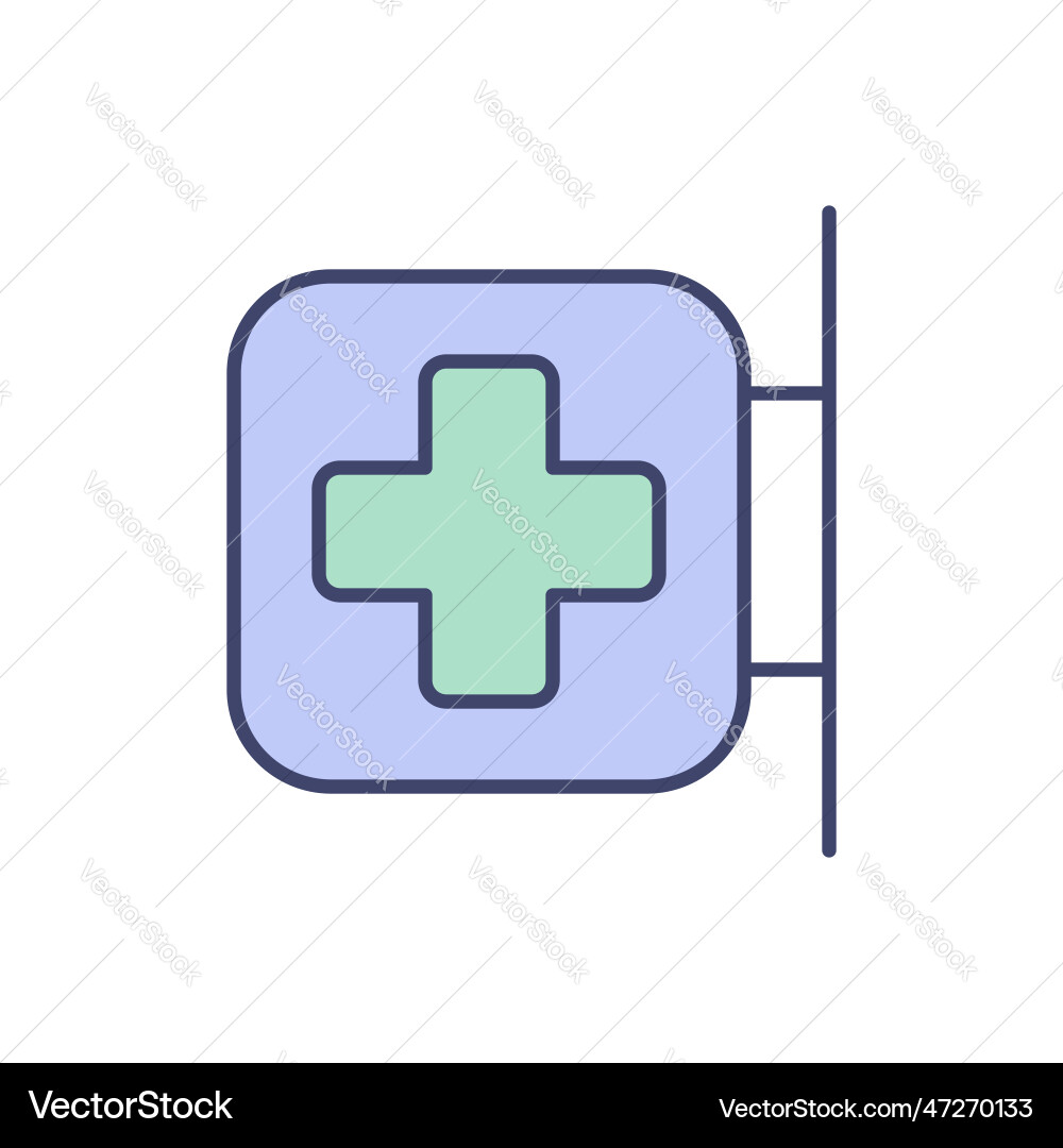 Hospital signboard related icon Royalty Free Vector Image