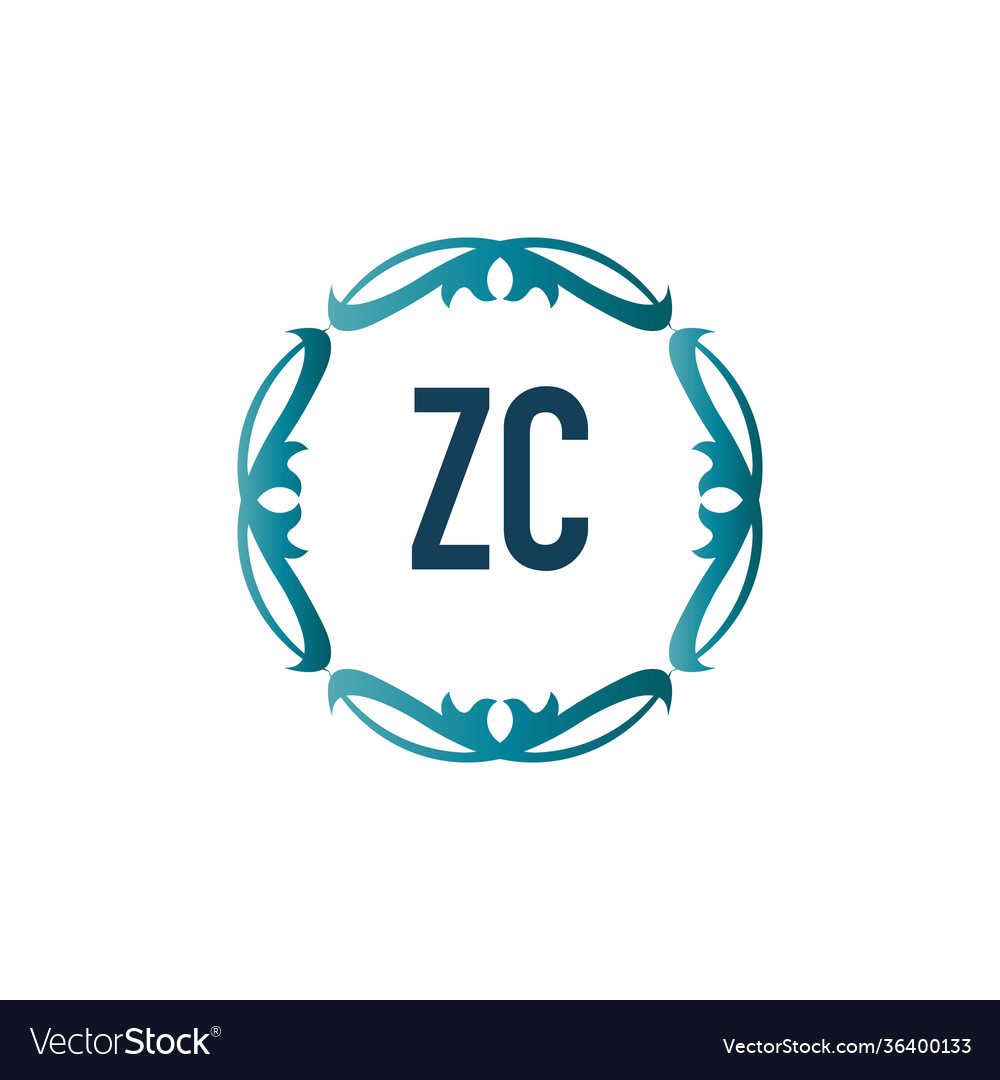 Initial letter elegance zc logo design template Vector Image