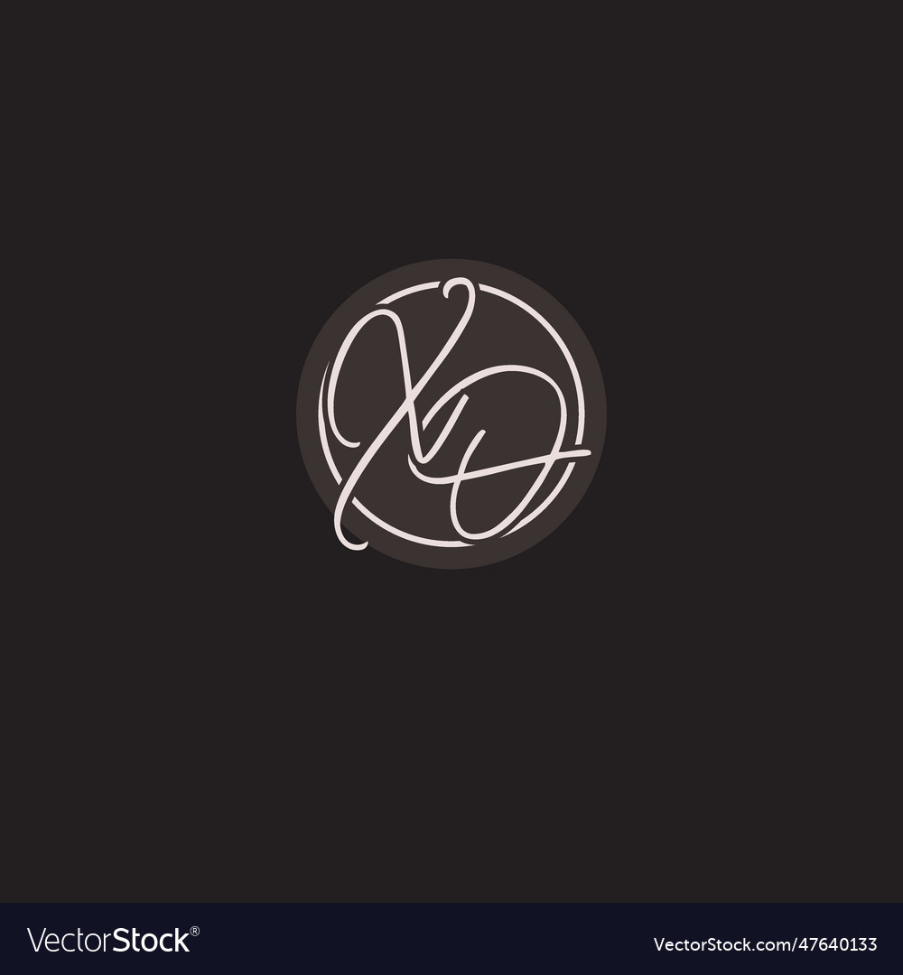 Initials xo logo monogram with simple circle line Vector Image