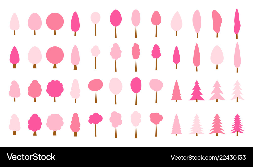 Pink pine trees seamless christmas pattern Vector Image