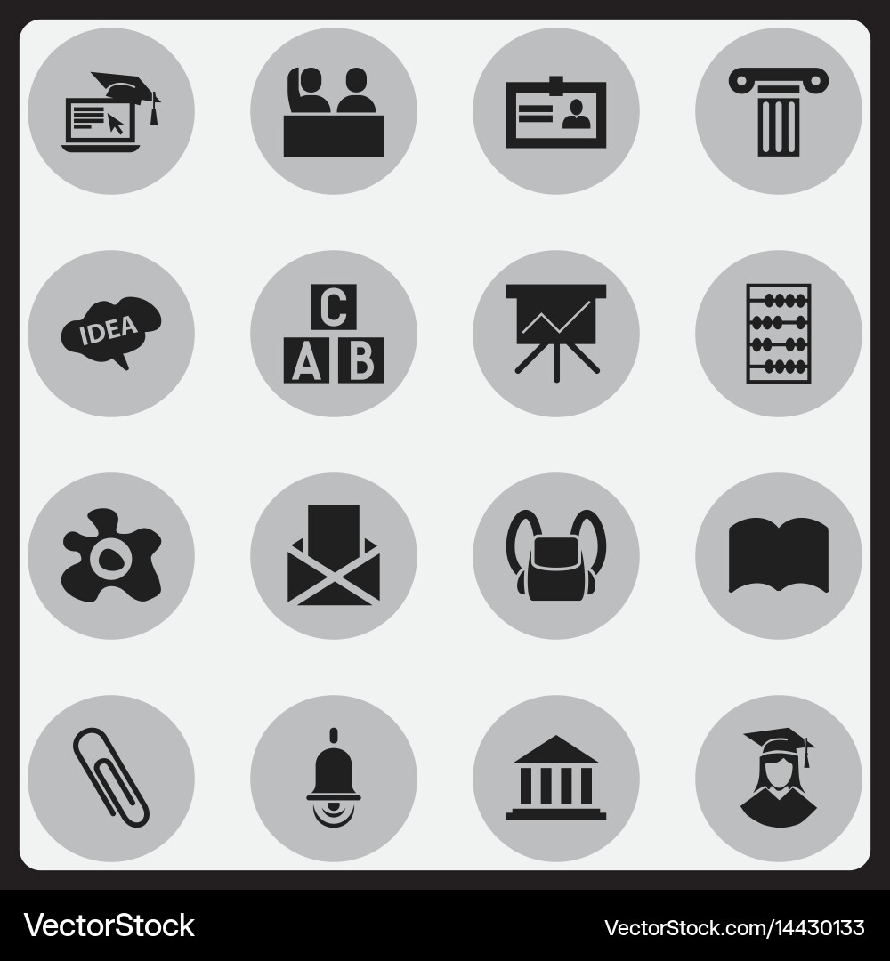 Set of 16 editable graduation icons includes Vector Image