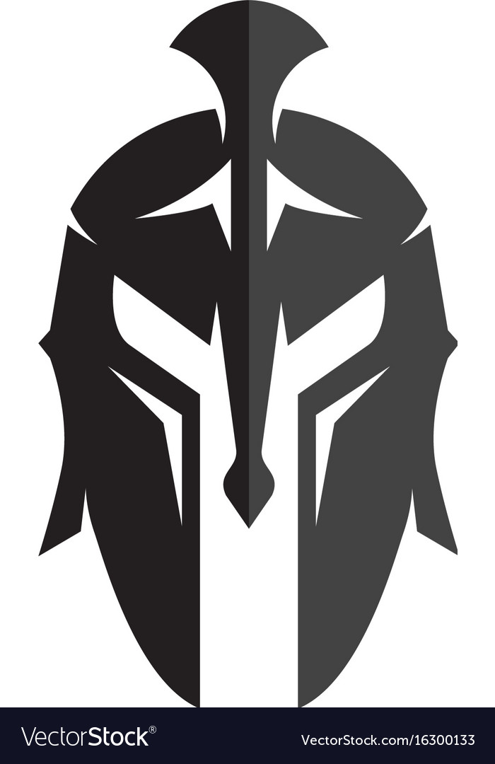 Spartan Helmet Logo Template Icon Design Vector Image