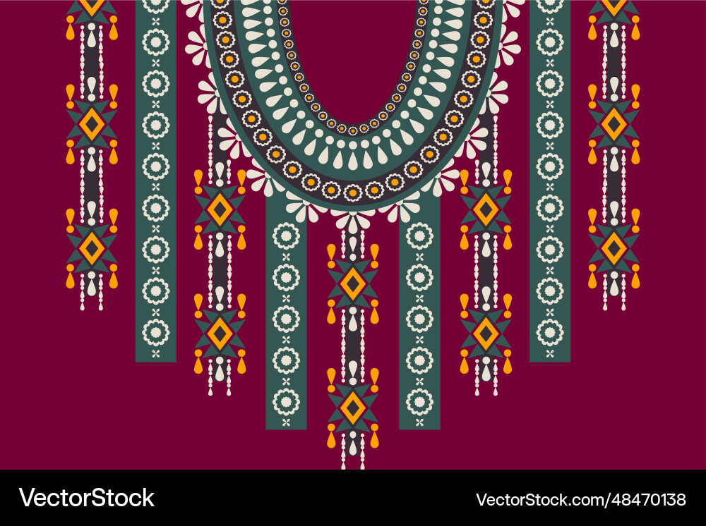 Ethnic neck embroidery ornaments Royalty Free Vector Image