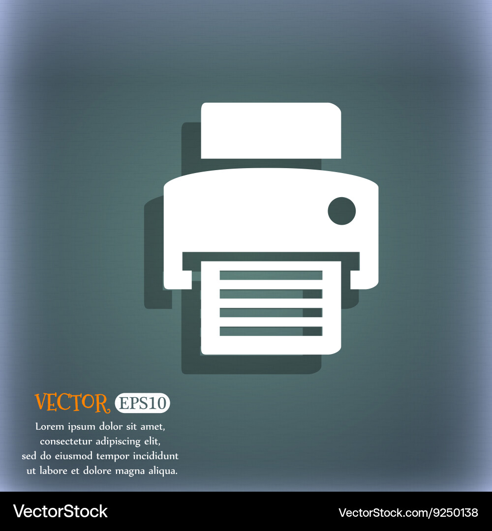 Fax printer icon on the blue-green abstract Vector Image