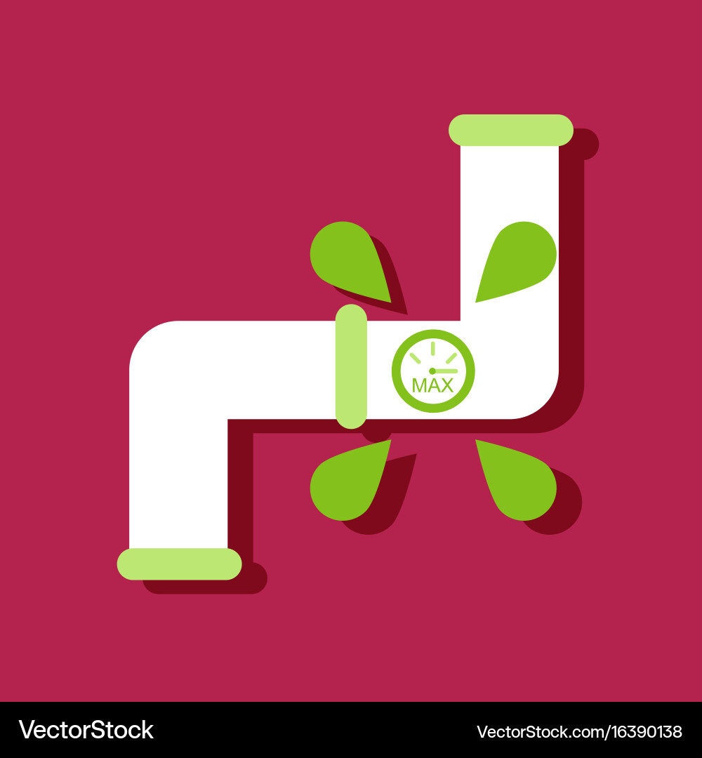 Flat icon design collection water pipe in sticker Vector Image