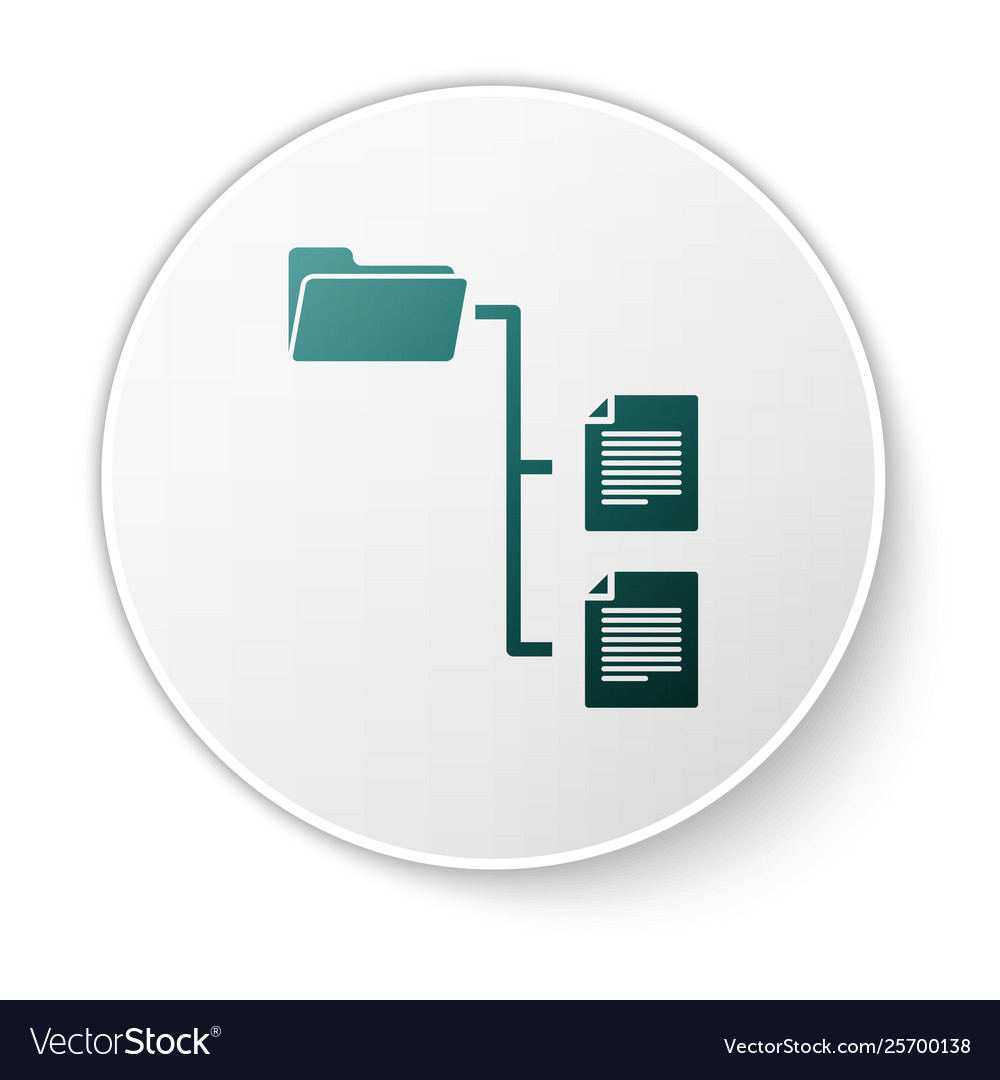 Green folder tree icon isolated on white Vector Image