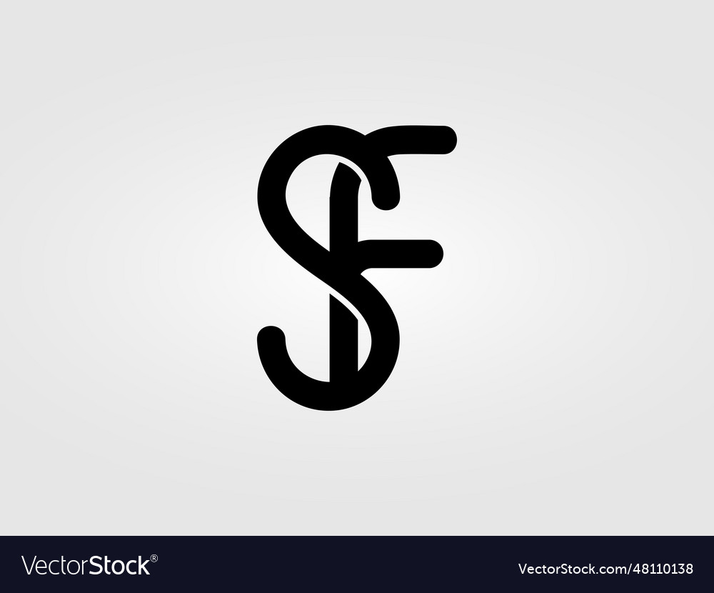 Initial sf letter logo design template monogram Vector Image