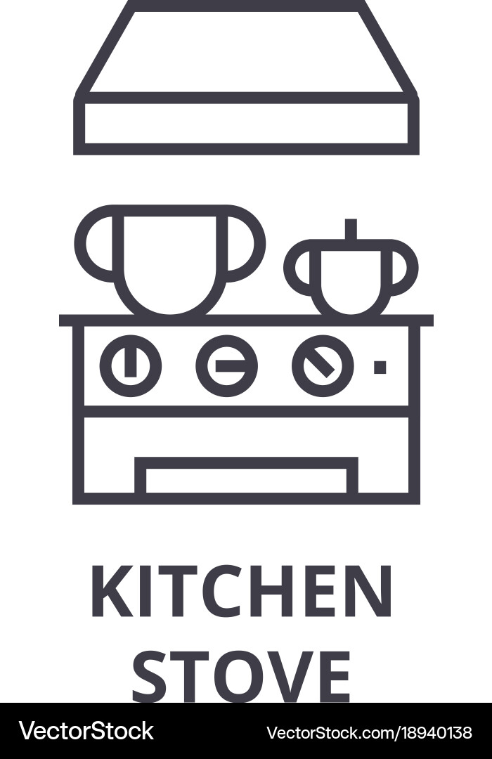 Kitchen stove line icon outline sign linear Vector Image