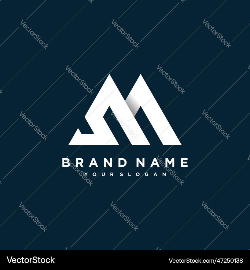 Letter logo sm with bold and modern concept Vector Image