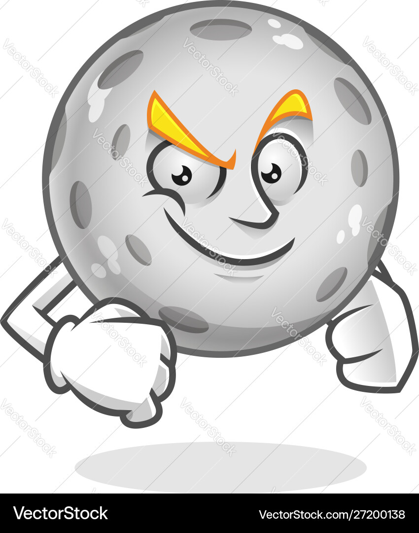 Moon character design or mascot perfect Royalty Free Vector