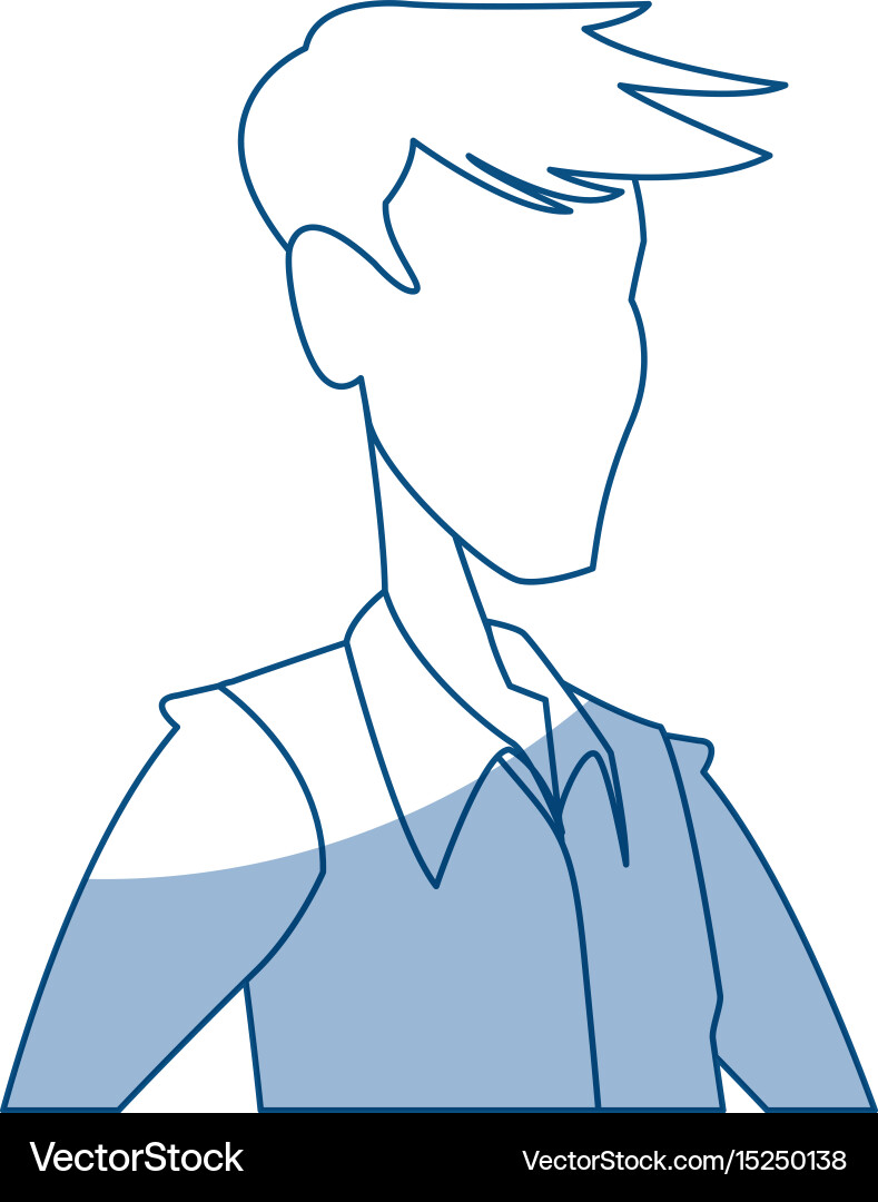 Portrait man contour male default image Royalty Free Vector