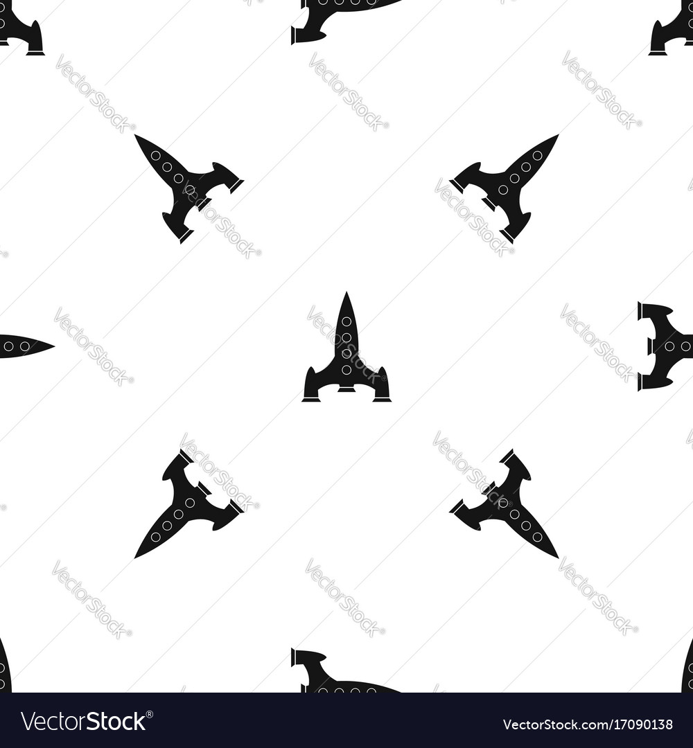 Rocket pattern seamless black Royalty Free Vector Image