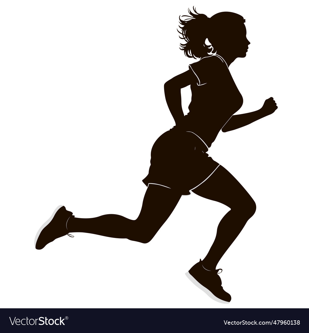 Running woman abstract silhouette side view Vector Image