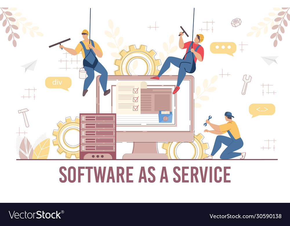 Software service system development update test Vector Image