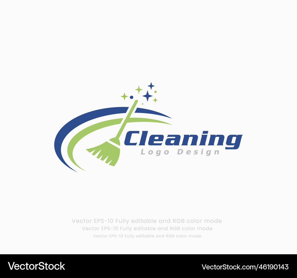 Cleaning logo design for a company Royalty Free Vector Image