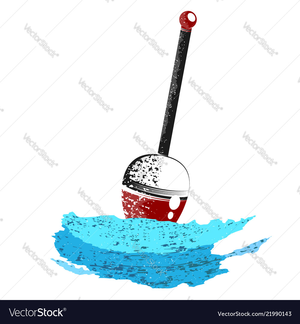 Fishing float on wave Royalty Free Vector Image
