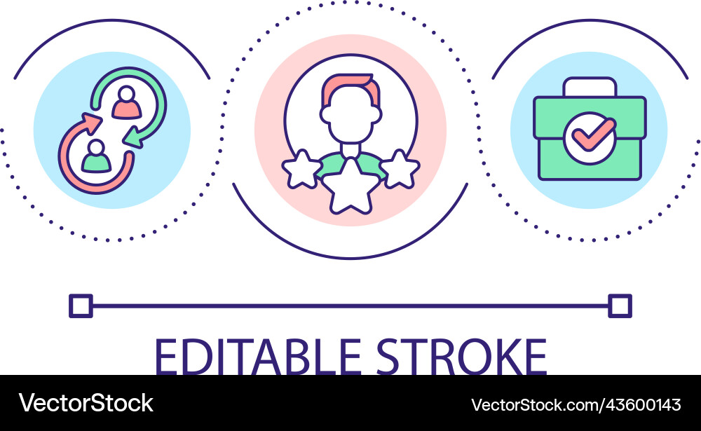 High-performing employee loop concept icon Vector Image