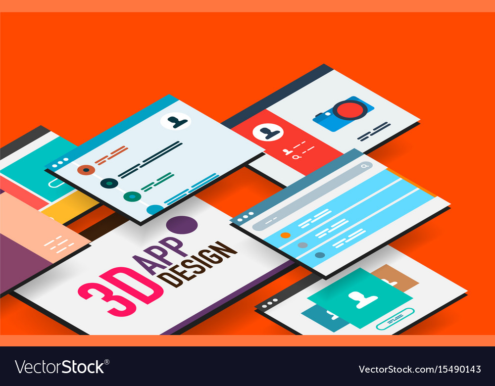 Isometric app concept Royalty Free Vector Image