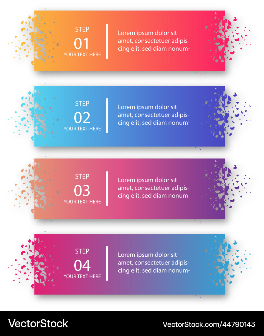 Modern degrade infographic steps with broken Vector Image